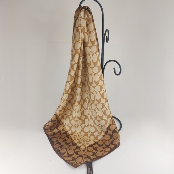 Coach | Accessories | Coach Signature Silk Scarf | Poshmark